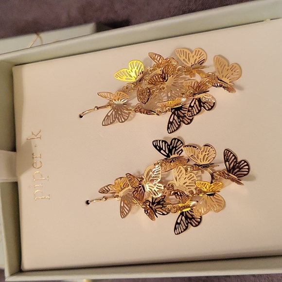 Piper K | Jewelry | Piper K Butterfly Dangle Cluster Earrings | Poshmark